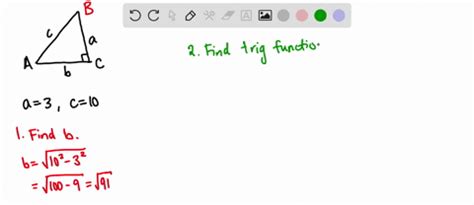 SOLVED Use The Pythagorean Theorem To Find The Unknown Side Length Then Find Exact Values Of