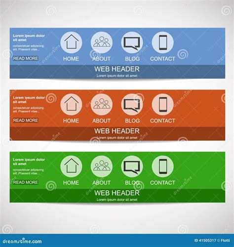 Web Header In Flat Design Style Stock Vector Illustration Of Icon Portfolio