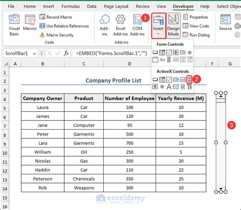 How To Create And Use Scroll Bar In Excel 3 Easy Ways Exceldemy