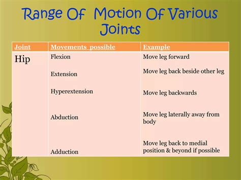Exercise And Range Of Motion Exercise Pptx