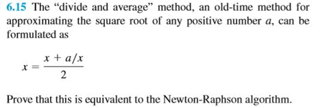 Solved 6 15 The Divide And Average Method An Old Time