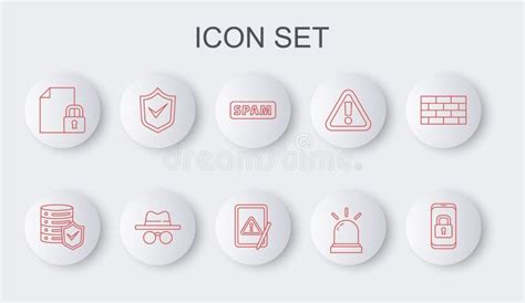 set line mobile with closed padlock server shield spam motion sensor