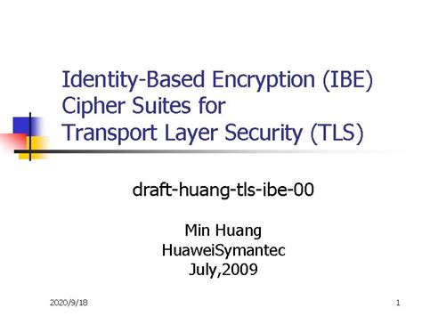 Identitybased Encryption Ibe Cipher Suites For Transport Layer