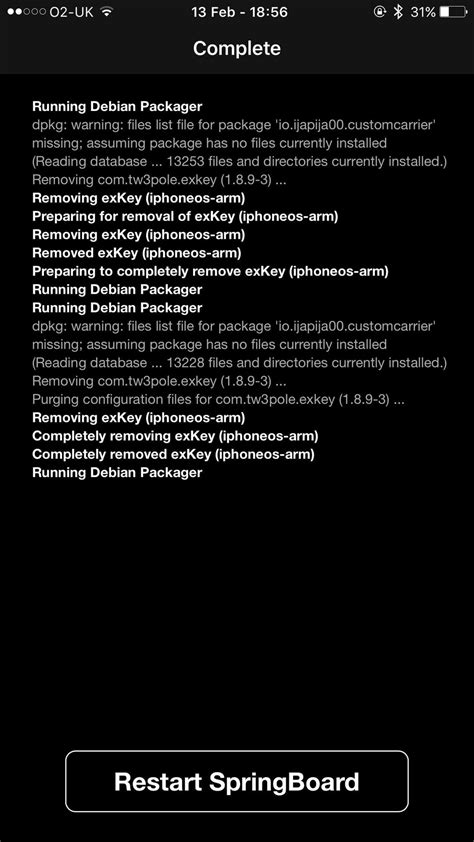 Question What Does Dpkg Warning Mean Ive Uninstalled The Tweak Customcarrier And Keep