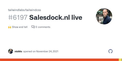 Salesdocknl Live · Tailwindlabs Tailwindcss · Discussion 6197 · Github