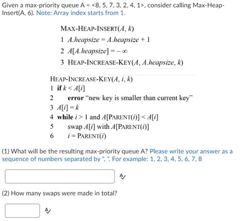 Solved Given A Max Priority Queue A Chegg
