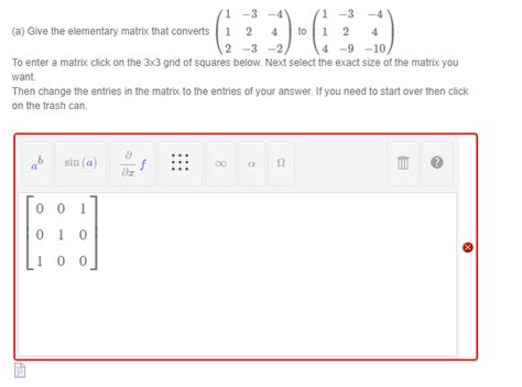 Solved 1 3 4 1 3 4 A Give The Elementary Matrix That