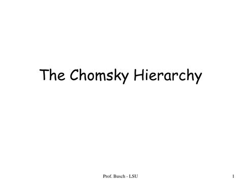 PPT The Chomsky Hierarchy PowerPoint Presentation Free Download ID