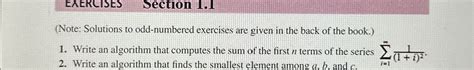 Solved Note Solutions To Odd Numbered Exercises Are Given Chegg