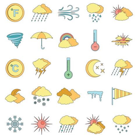 Weather Icons Set Vector Color 32035584 Vector Art At Vecteezy