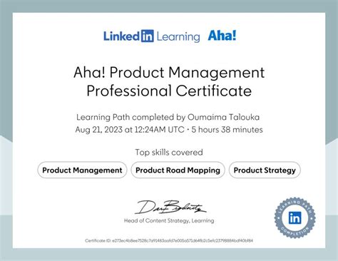 oumaima talouka on linkedin certificate of completion