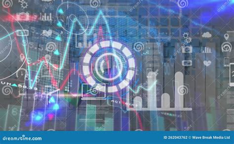 Animation Of Scope Scanning Numbers And Data Processing On Blue Background Stock Footage