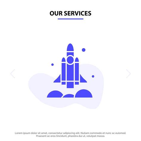 Our Services Launcher Rocket Spaceship Transport Usa Solid Glyph Icon