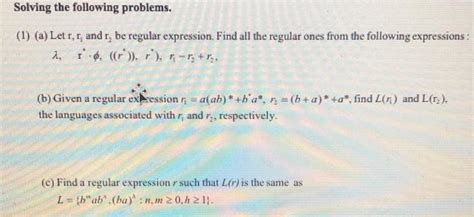 solved solving the following problems 1 a let r r and