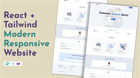 Build A Responsive Website with Tailwind React | Create a modern website with React and Tailwind ...