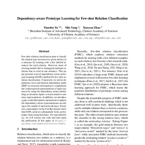 Dependency Aware Prototype Learning For Few Shot Relation
