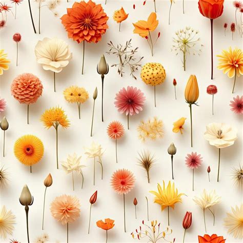 Premium Ai Image Colorful Abstract Montage Of Flowers On A White Background Tiled