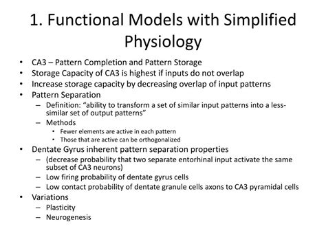 Ppt A Role For Hilar Cells In Pattern Separation In The Dentate Gyrus A Computational