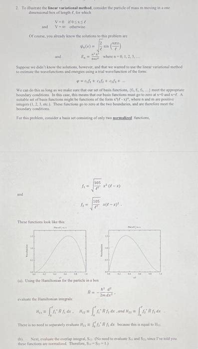 Solved 2 To Illustrate The Linear Variational Method