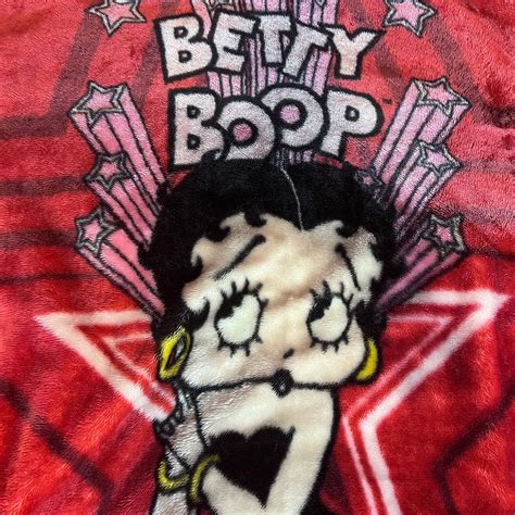 Betty Boop Throw Blanket Red With Pink Stars Depop