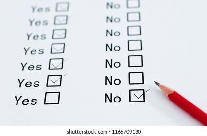 Yes No Checkbox Marking Stock Photo 1166709130 Shutterstock