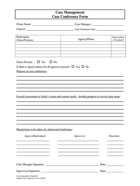 Case Management Social Work Case Plan Template