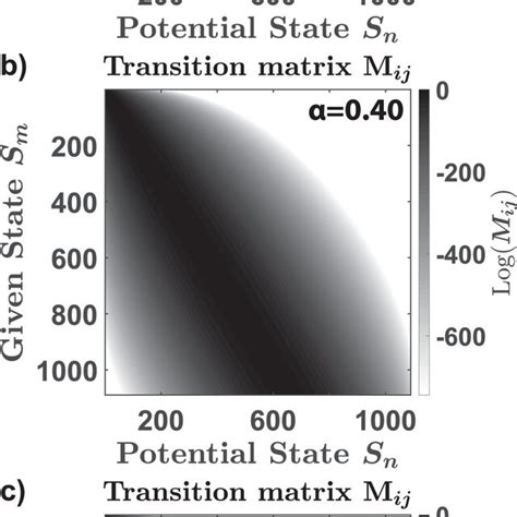 Transition Matrix M For α A 0 05 B 0 40 And C 0 80 With Download Scientific Diagram
