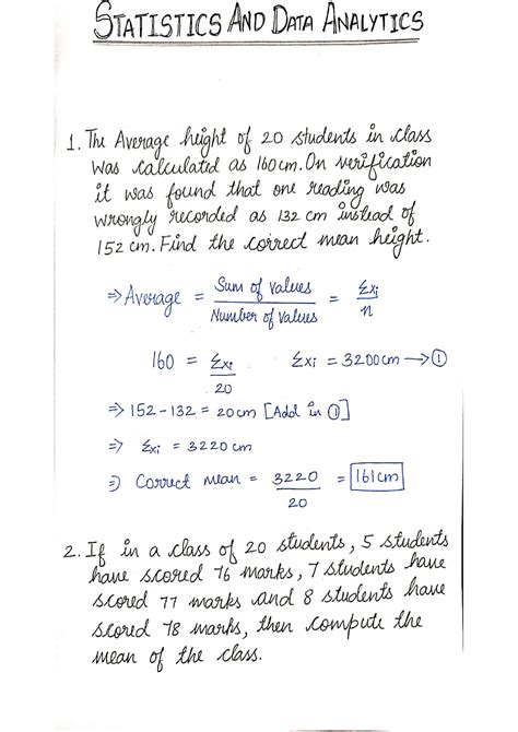 Statistics Questions With Answers Assignments Mathematics Docsity