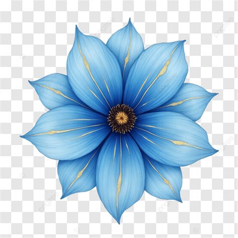 복잡한 세부 묘사가 있는 아름다운 꽃 그림 자연에서 영감을 받은 선명한 파란색 꽃의 아름다움 Png 일러스트 및 이미지 에 대한 무료 다운로드 Pngtree