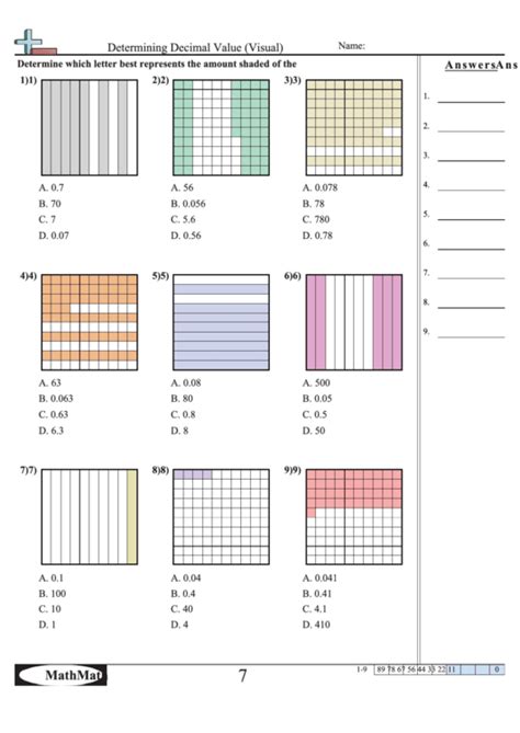 Determining Decimal Value Visual