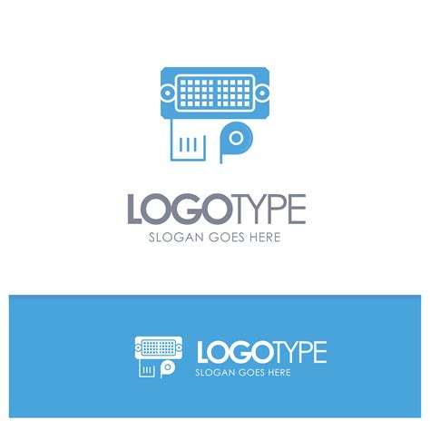 Adapter Connection Data Input Blue Solid Logo With Place For Tagline