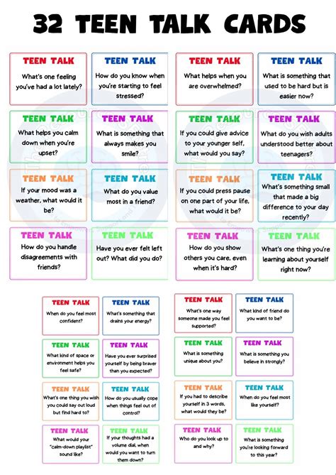 Teen Therapy Question Cards Conversation Starters Etsy Teen