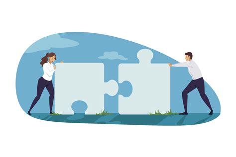 Partnership Teamwork Connection Business Concept Young Group Of Businessmen Women Managers