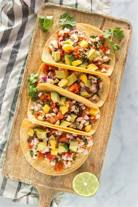 Easy Tropical Shrimp Ceviche Tacos Plating Pixels