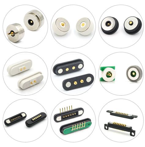 8mm圆型磁吸充电接头90°磁吸对吸充电线2pin 弹针接头触点 阿里巴巴