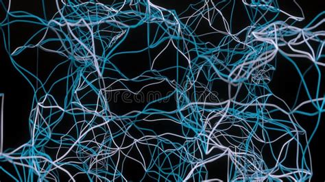 Neuronal And Synapse Activity Animation Electrical Impulses Inside The