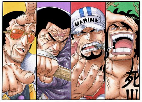 One Piece Admirals Hd Wallpaper Akainu Kizaru Fujitora And Ryokugyu By