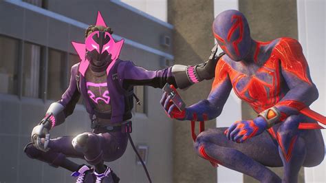 Spider Man 2099 And Miles Prowler Atsv Duo Suit Saves Nyc Ng Marvels
