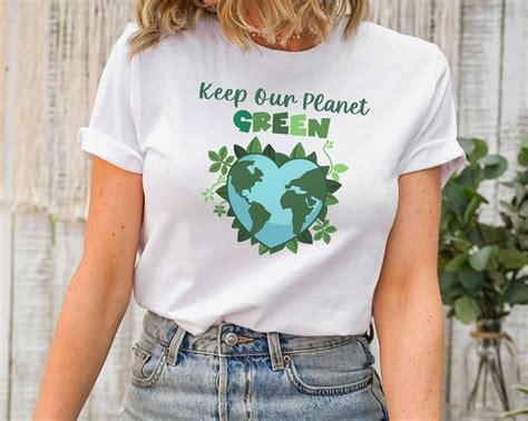 Earth Day Tshirt For Women Green Planet Lover Shirt Environmental