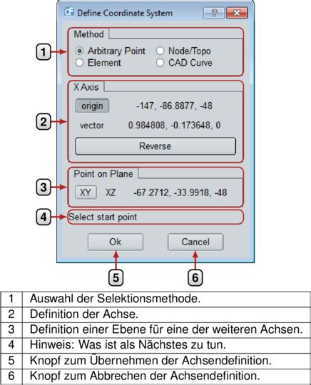 define coordinate system dialog — openform user guide
