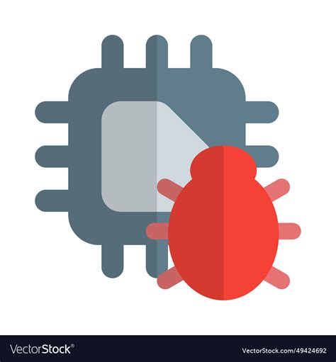 Virus Detection And Protection Built In Cpu Vector Image