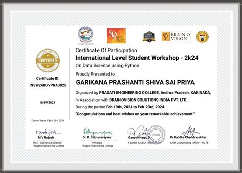 G Prashanti Shiva Sai Priya On Linkedin Datascience Python Brainovision