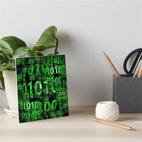 Binary Coding Neon Geometric Abstract Bullets The Matrix Bullet In Binary Code Art Board