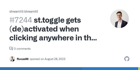 Sttoggle Gets Deactivated When Clicking Anywhere In The Same Row · Issue 7244 · Streamlit