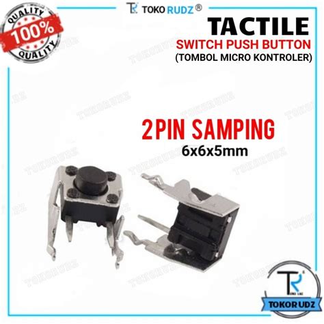 Jual Tactile Push Button DIP Micro Controller Switch 6x6 2 PIN 4 PIN Saklar Tombol Kecil Input