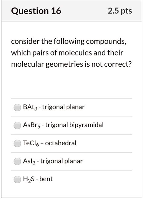 Solved Consider The Following Compounds Which Pairs Of Molecules And