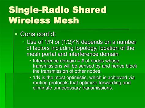 Ppt Capacity Of Wireless Mesh Networks Comparing Single Radio Dual Radio And Multi Radio
