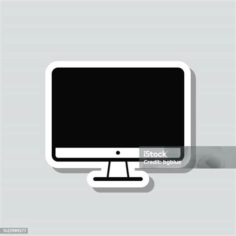 데스크탑 컴퓨터 회색 배경에 아이콘 스티커 169에 대한 스톡 벡터 아트 및 기타 이미지 169 3차원 형태 Hd
