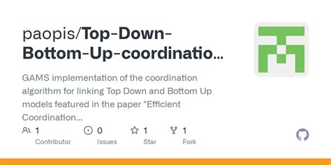 Github Paopistop Down Bottom Up Coordination Algorithm Gams