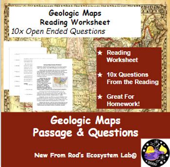 Geologic Maps Reading Worksheet Editable By Rod S Ecosystem Lab